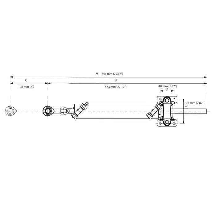 Aluminum Inboard Boat Steering Cylinder 1.25 in. Bore x 7 in. Stroke ...
